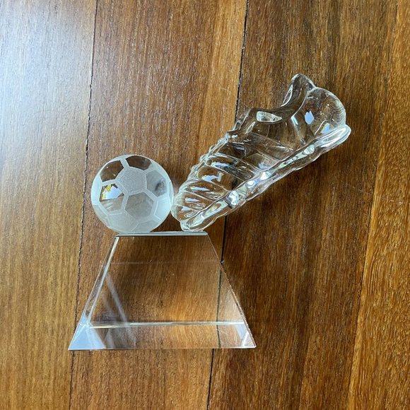 Accents | Crystal Soccer Ball And Kicking Foot Paper Weight | Poshmark